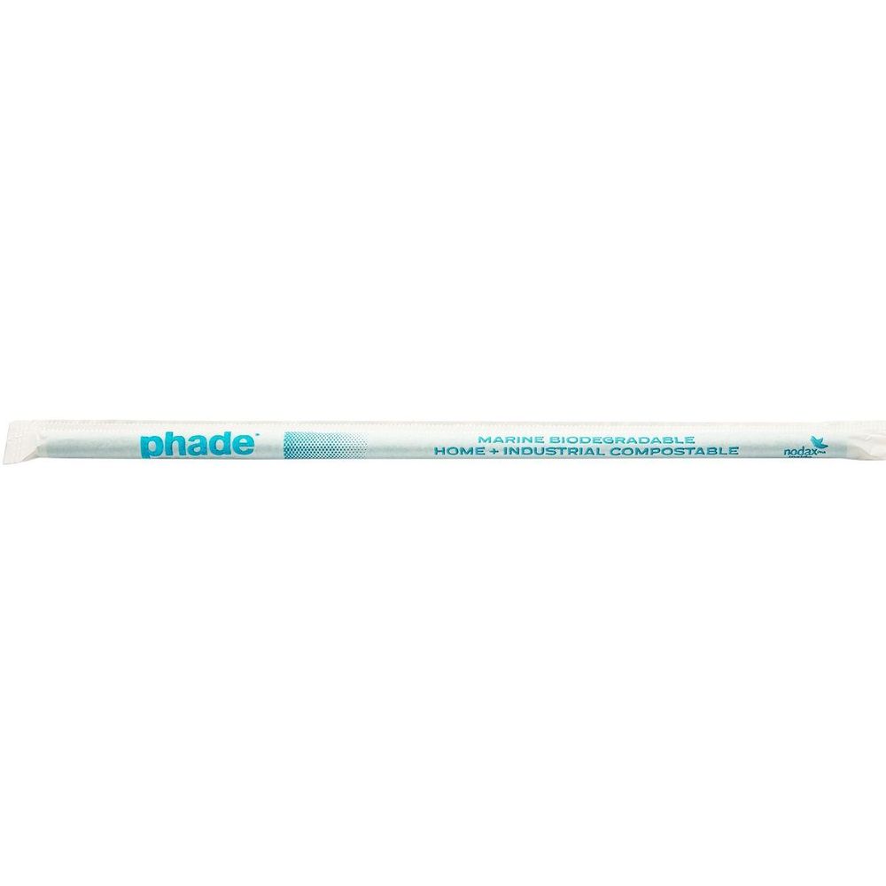Phade Teal Printed Paper Wrapped Giant Straw, 7.75 inch -- 3750 per case.