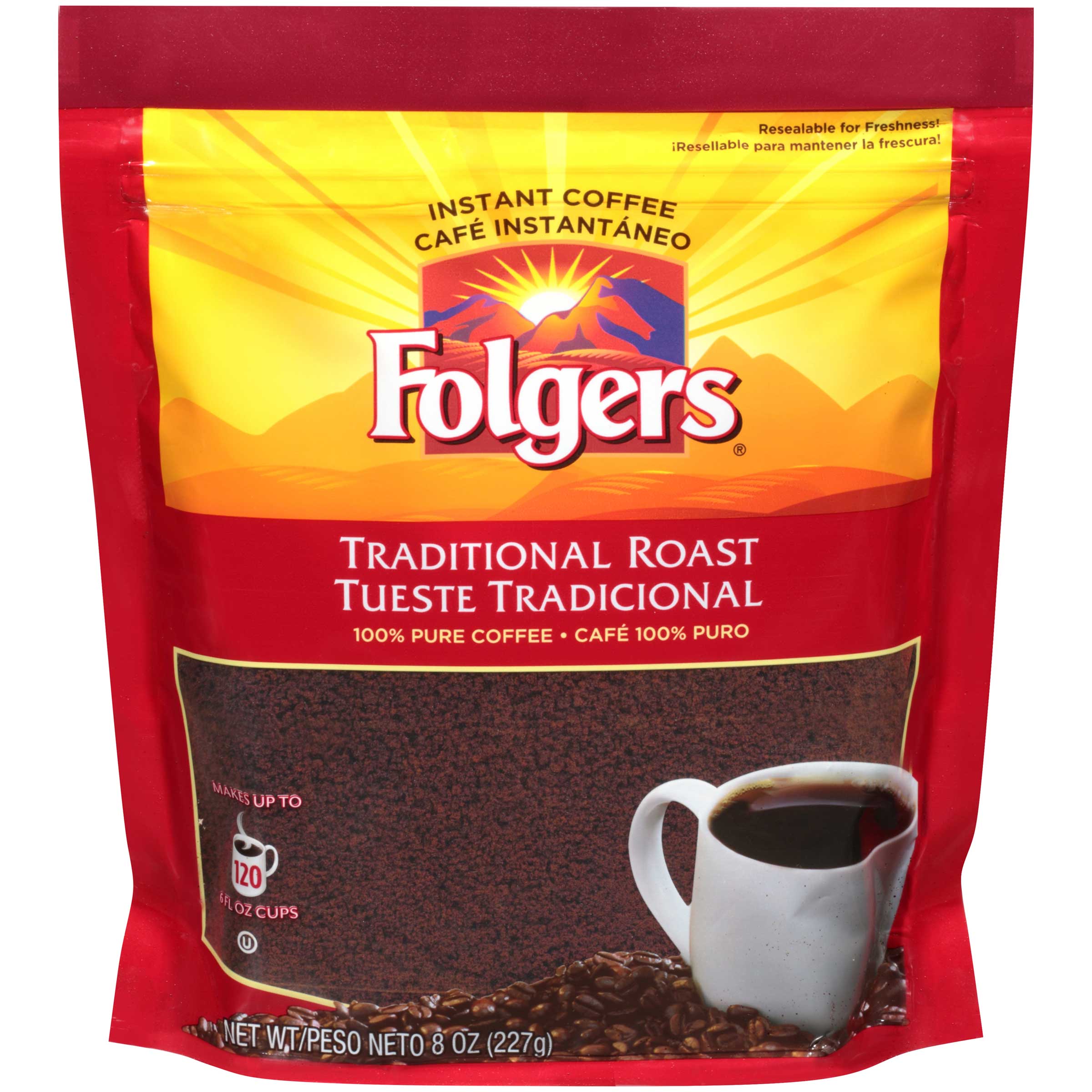 Folgers Traditional Roast Instant Coffee Case | FoodServiceDirect