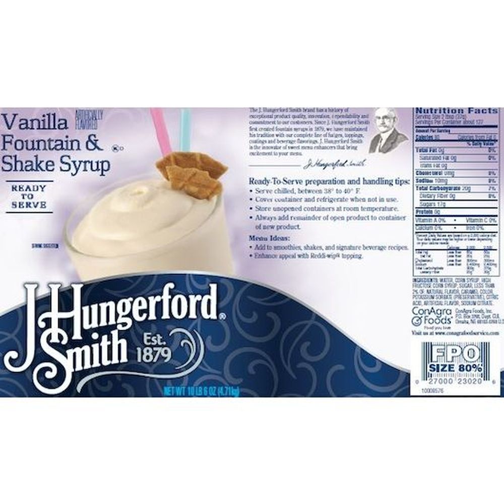 Jhs Vanilla Fountain and Shake Syrup Case | FoodServiceDirect