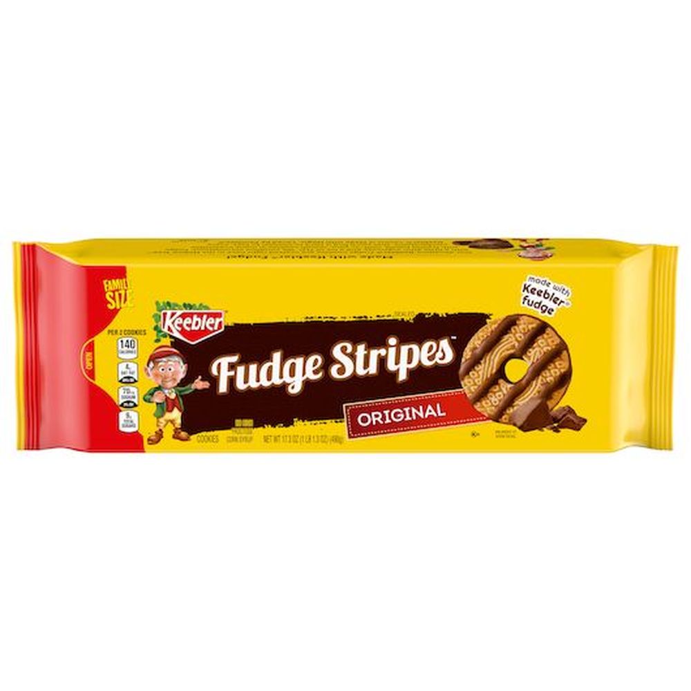 Keebler Original Fudge Stripes Cookies - Tray, 17.3 Ounce -- 12 per case