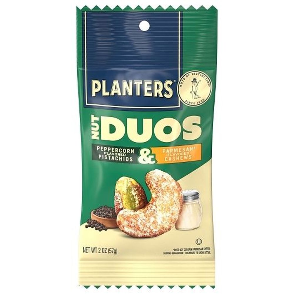 Planters Nut Duos Peppercorn Pistachio Parmesan Cashews, 2 Ounce - 60 ...