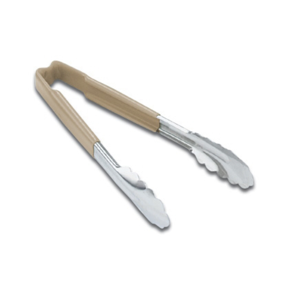 Vollrath One-Piece Color-Coded Kool-Touch Scalloped Tan Tong, 9.5 x 9.5 ...