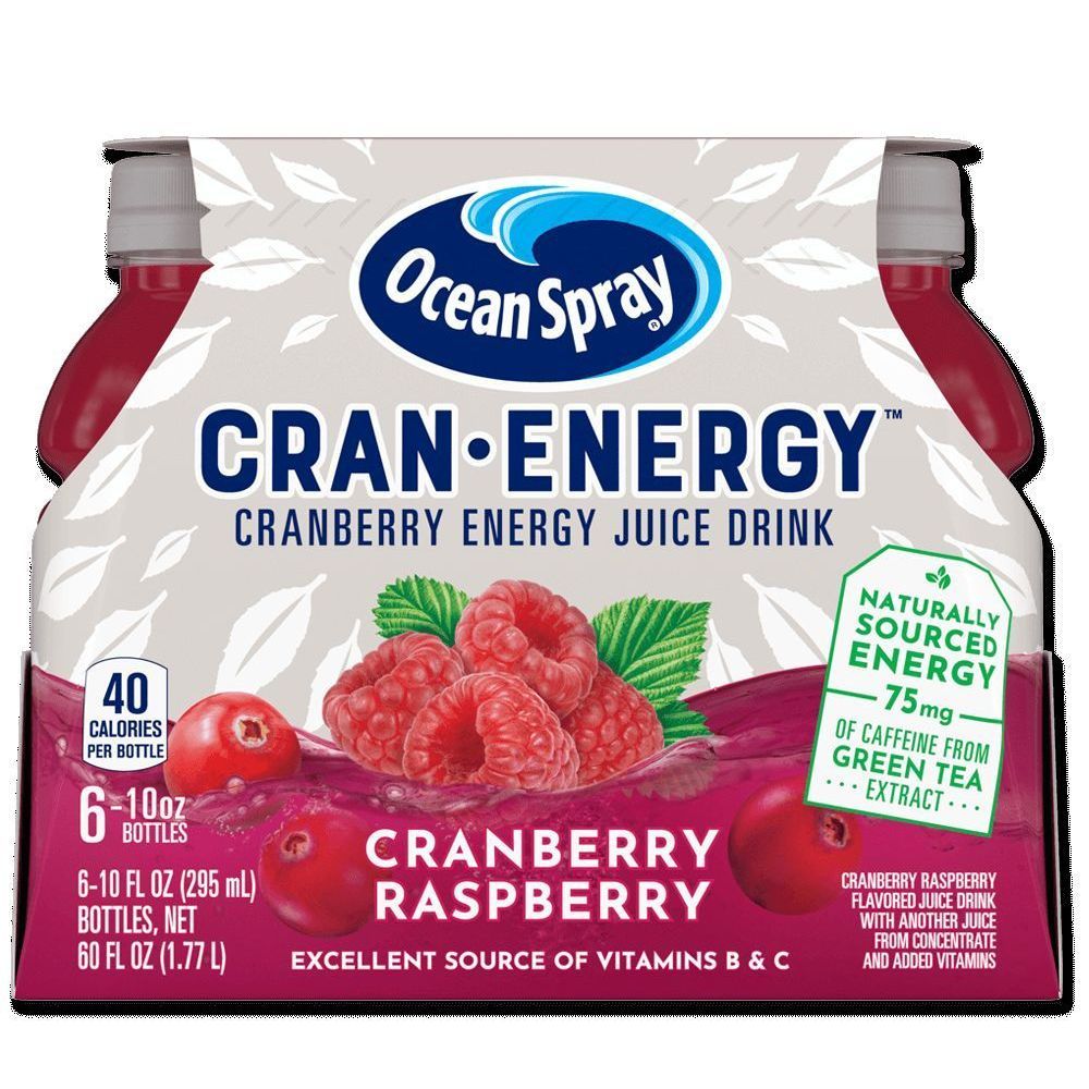 Ocean Spray Cranberry Raspberry Energy Juice Drink, 60 Fluid Ounce -- 4 ...