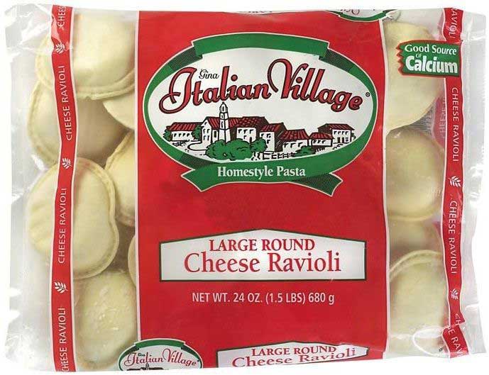 Italian Village Large Round Cheese Ravioli, 12 Ounce -- 24 per case