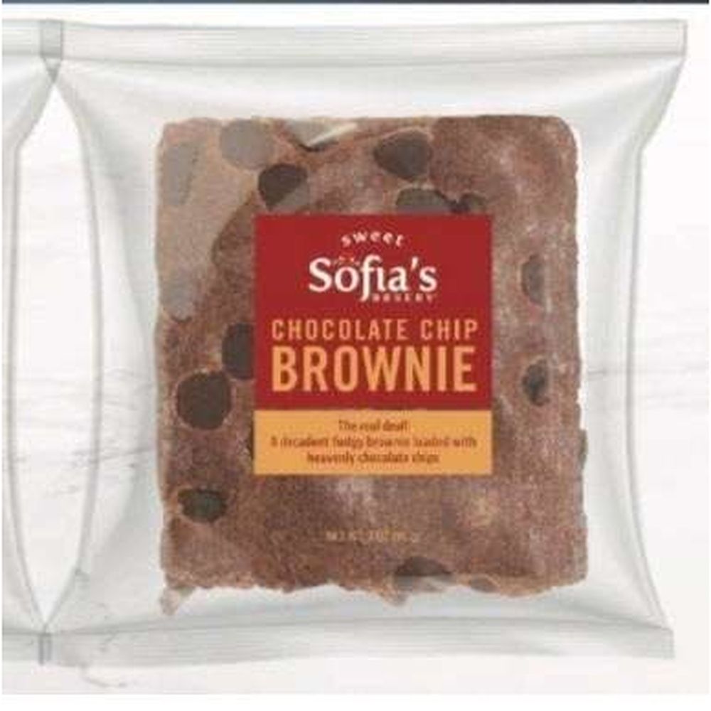 Love and Quiches Individually wrapped Sweet Sofia Chocolate Chip Brownie, 3 Ounce