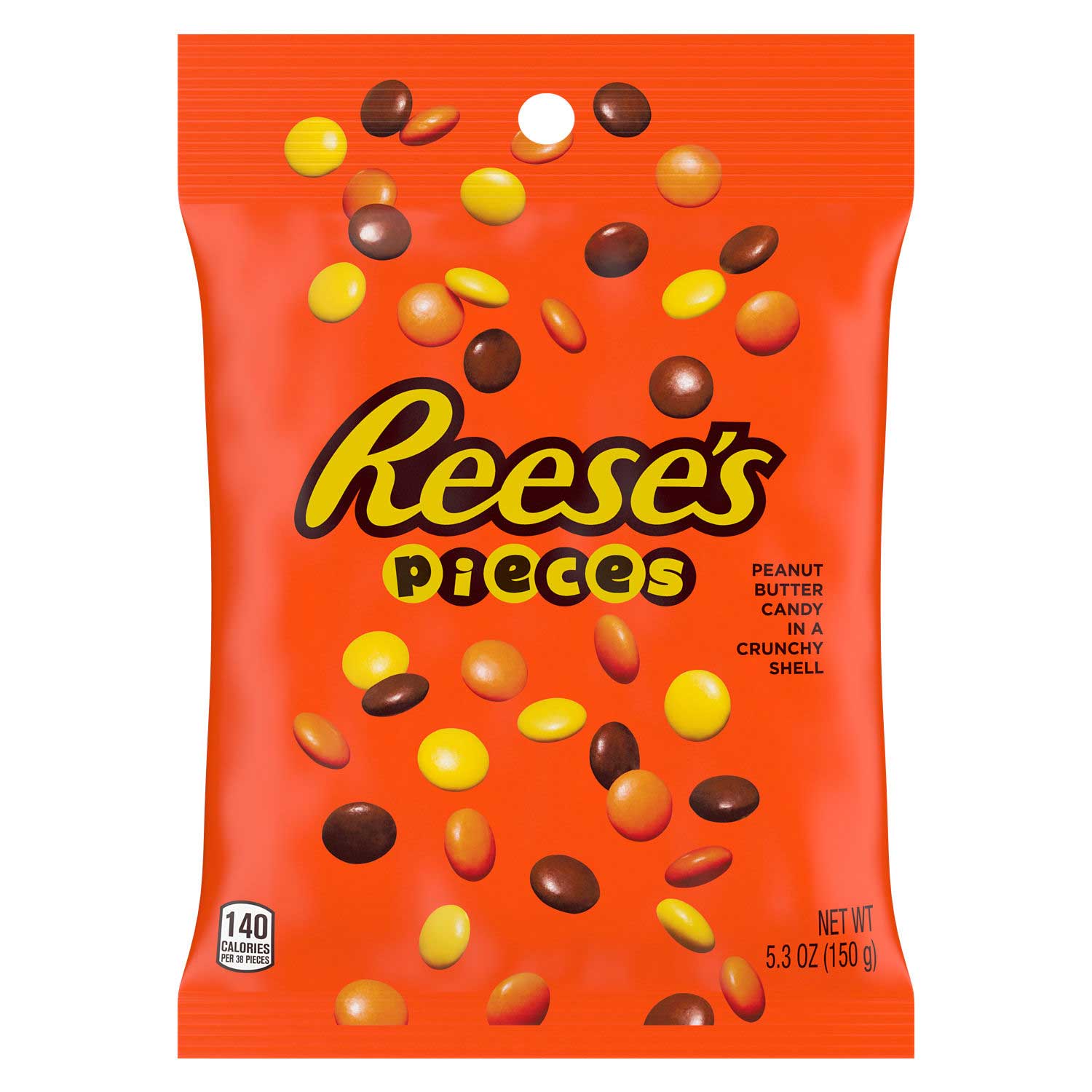 Reeses Pieces Peanut Butter Candy in Crunchy Shell - Peg Bag, 5.3 Ounce ...