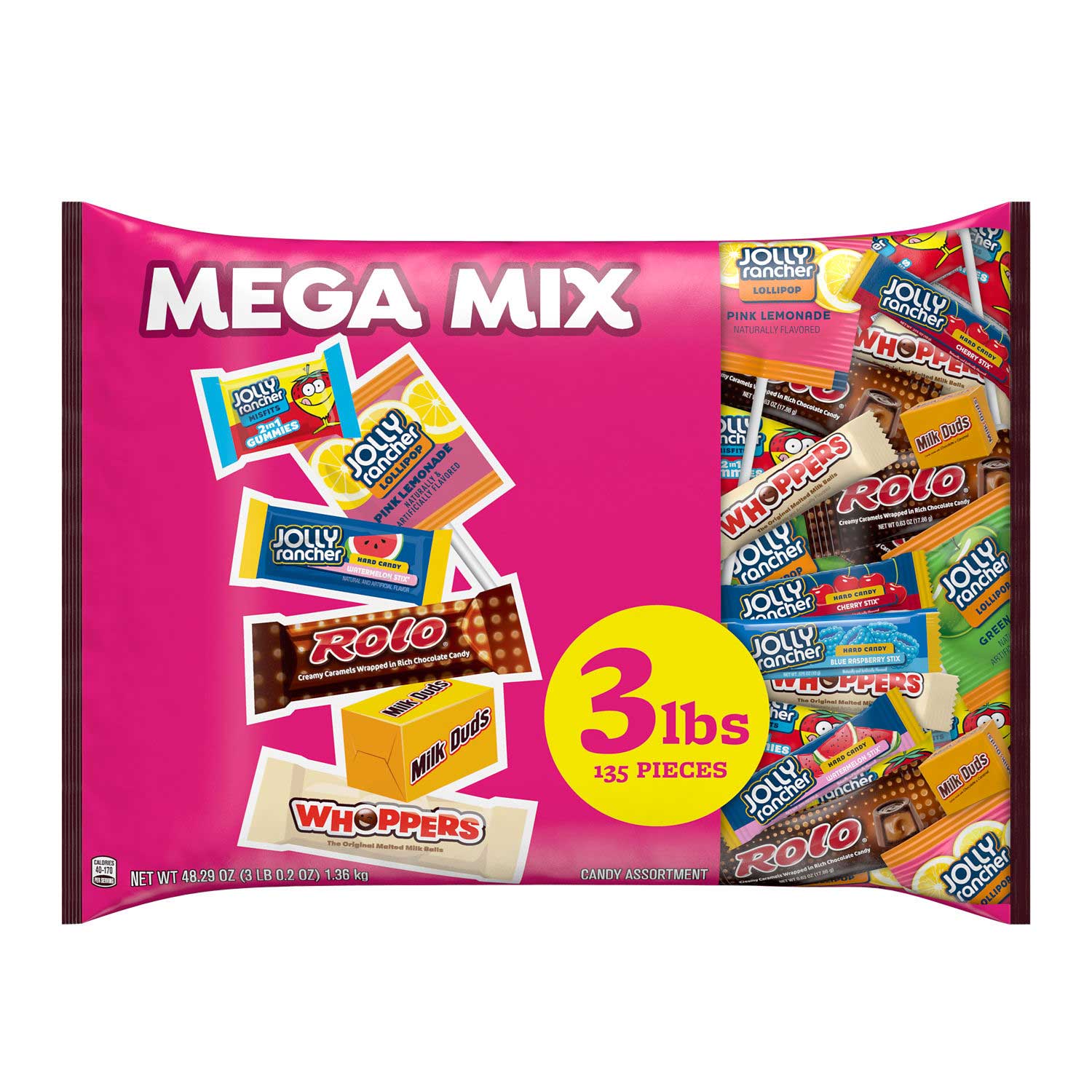 Assortment Mega Mix Assortment Candy - Laydown Bag, 48.29 Ounce -- 9 ...