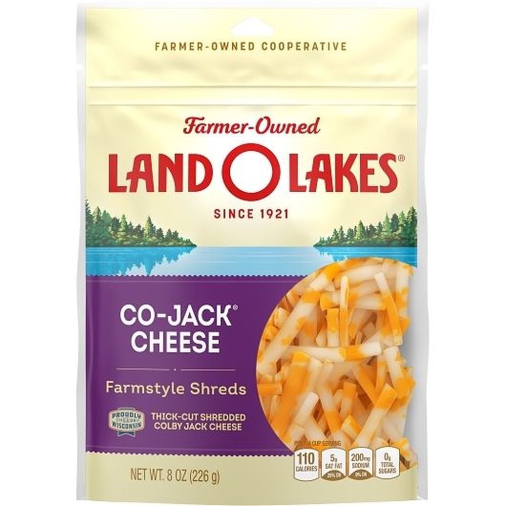 Land O Lakes Shredded Thick Cut Co-Jack Cheese, 8 Ounce -- 6 per case