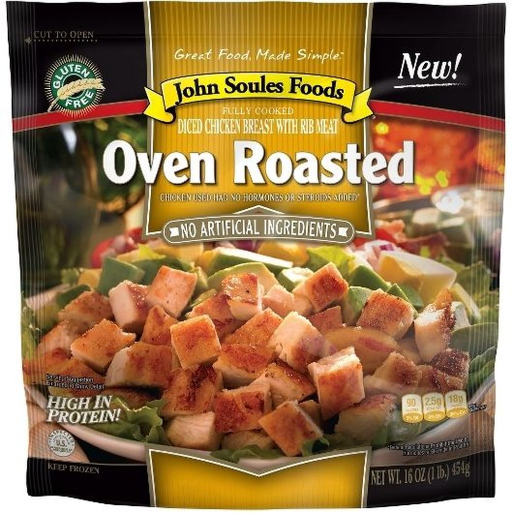 John Soules Foods Diced Chicken Breast with Rib Meat, 16 Ounce -- 6 per ...
