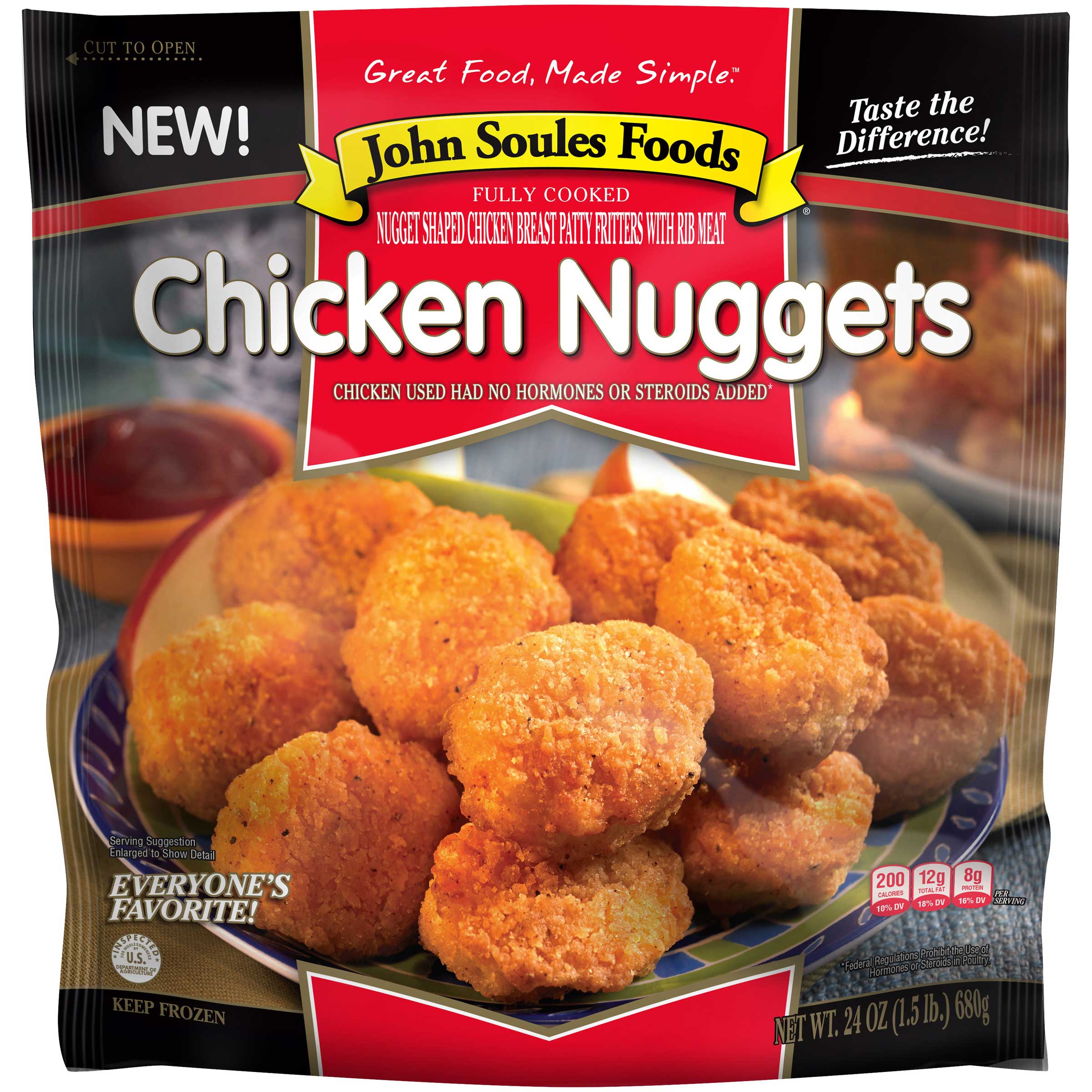 John Souls Foods Fully Cooked Nugget Shaped Chicken Breast Patty ...