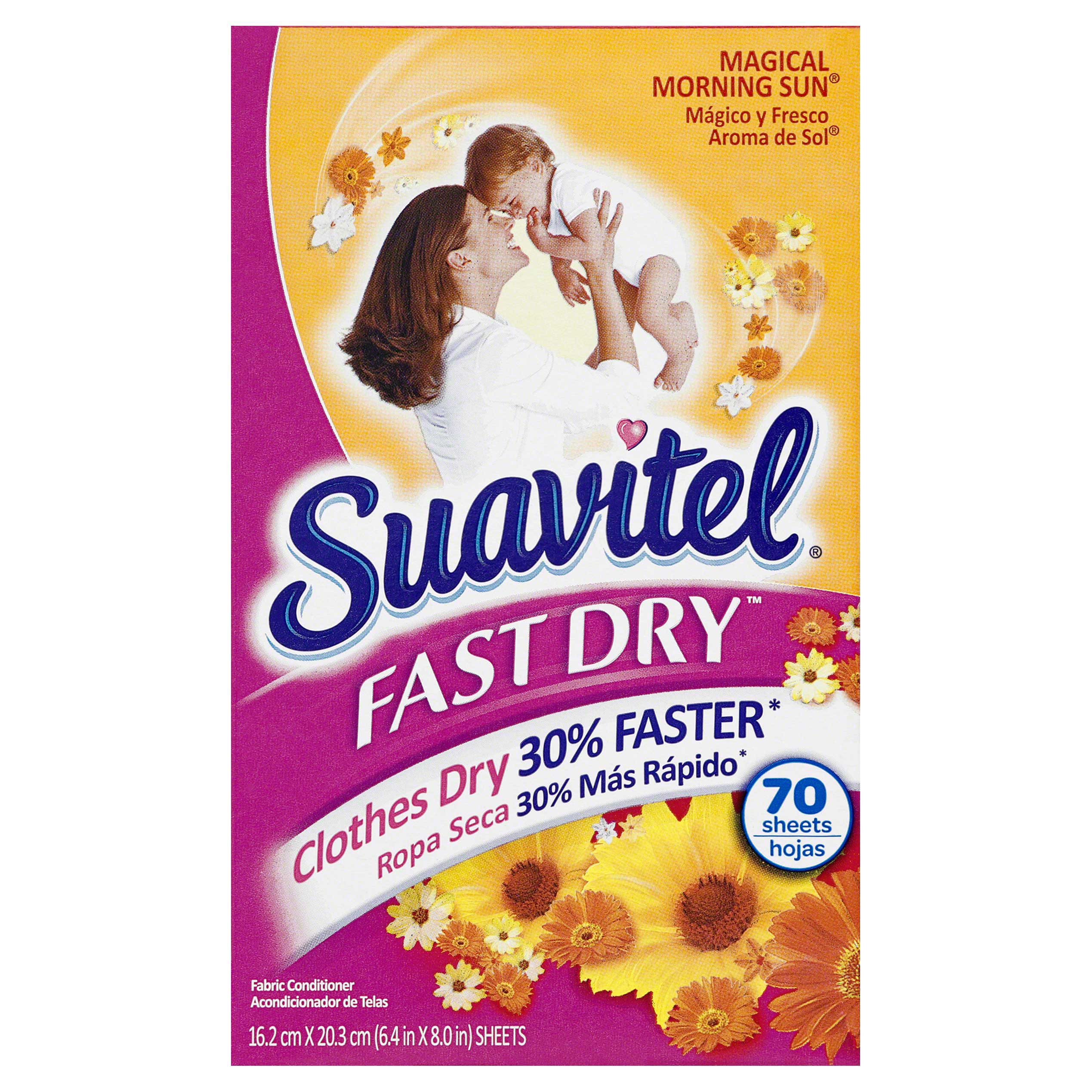 Suavitel Fast Dry Magical Morning Sun Fabric Conditioner Sheets - 70 ...