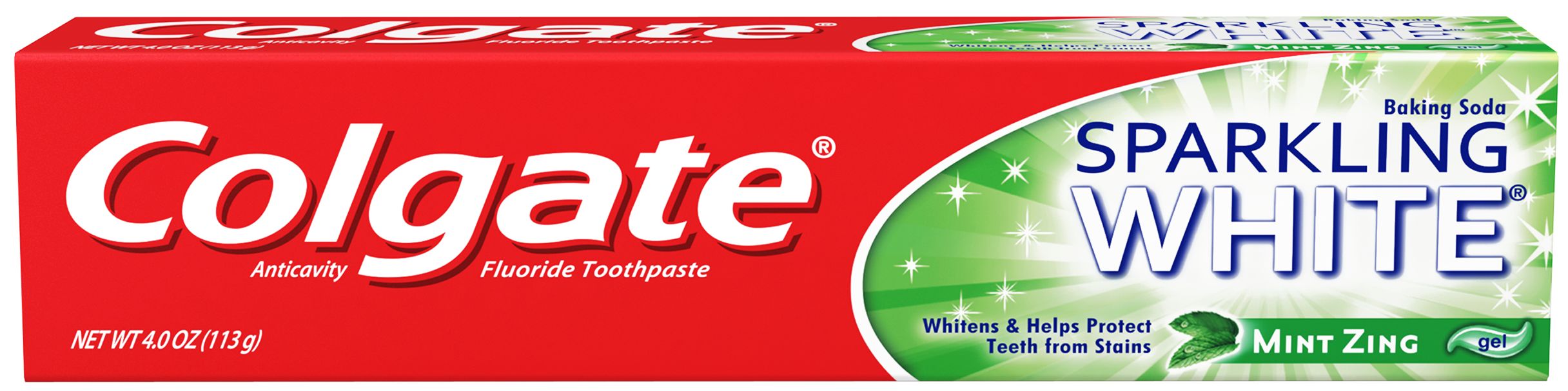 Colgate Sparkling White Mint Zing Whitening Toothpaste, 4 Ounce -- 24 ...
