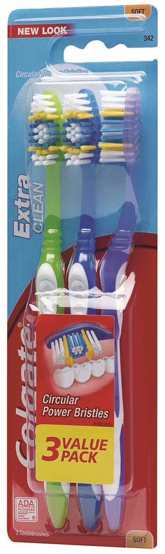 Colgate Extra Deep Clean Manual Toothbrush, 3 count per pack -- 24 per ...