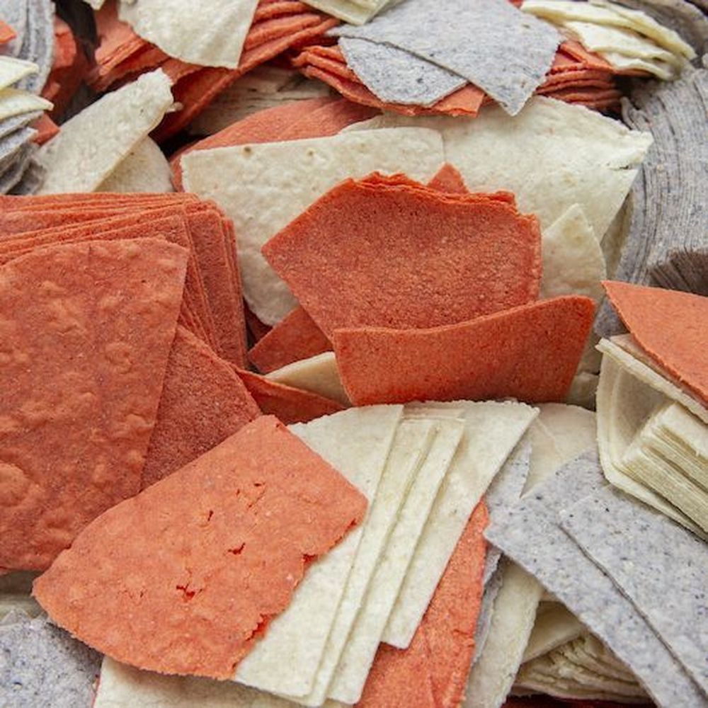 Mayan Tri Color Four Cut Tortilla Chips, 30 Pound -- 573 per case