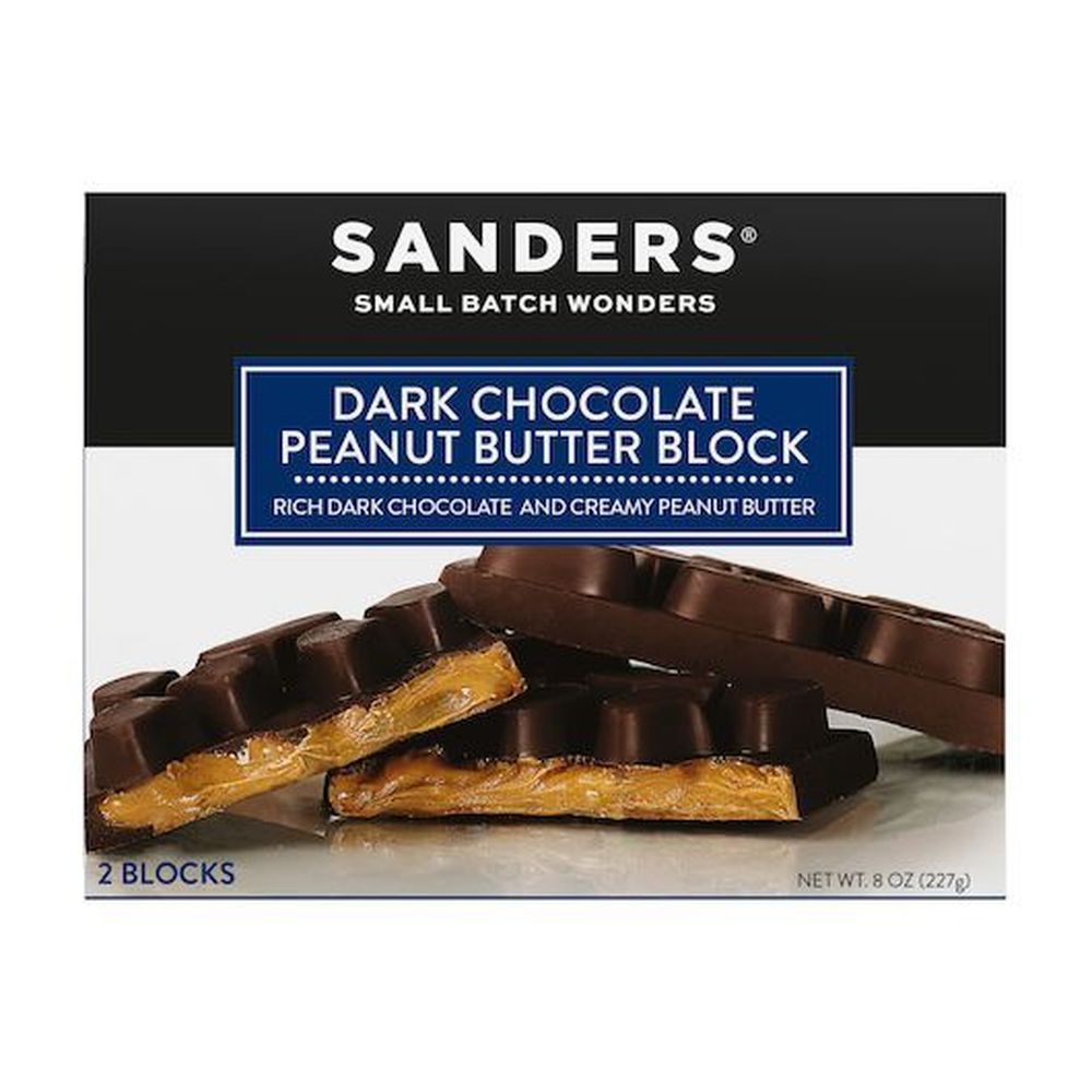 Sanders Dark Chocolate Peanut Butter Block, 8 Ounce -- 12 per case ...