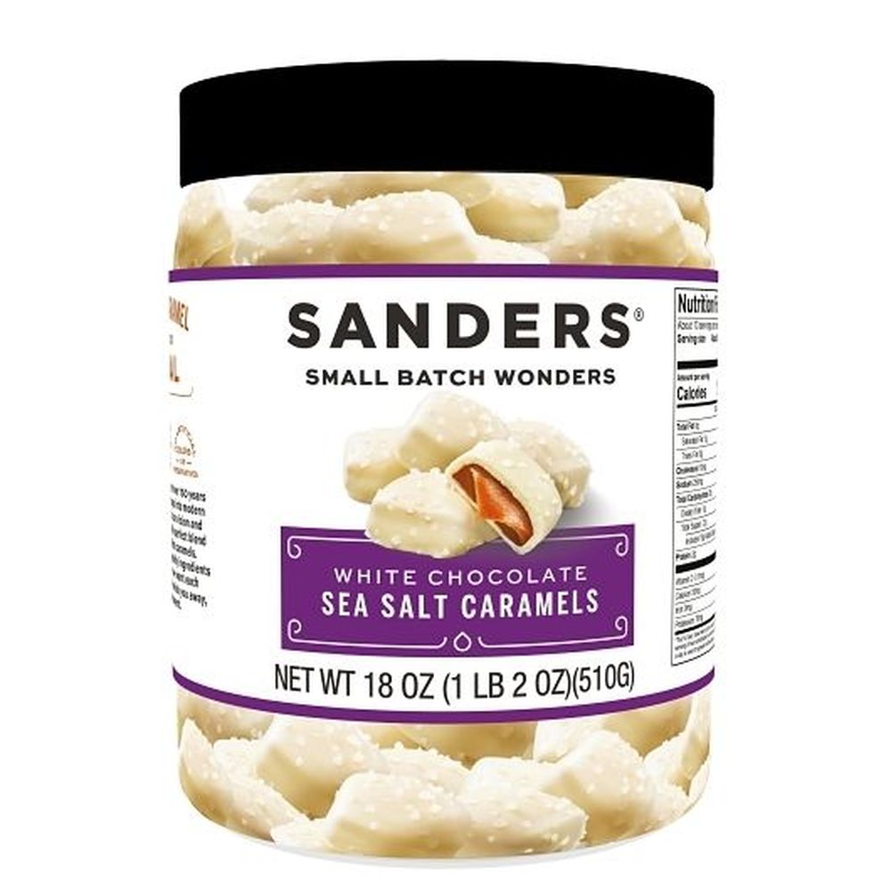 Sanders White Chocolate Sea Salt Caramels, 18 Ounce -- 6 per case