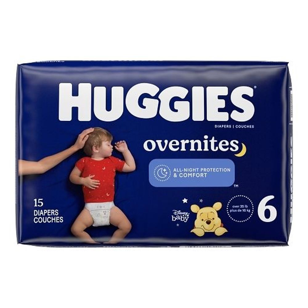 Huggies Size 6 Overnight Diaper - Jumbo Pack, 15 count -- 4 per case