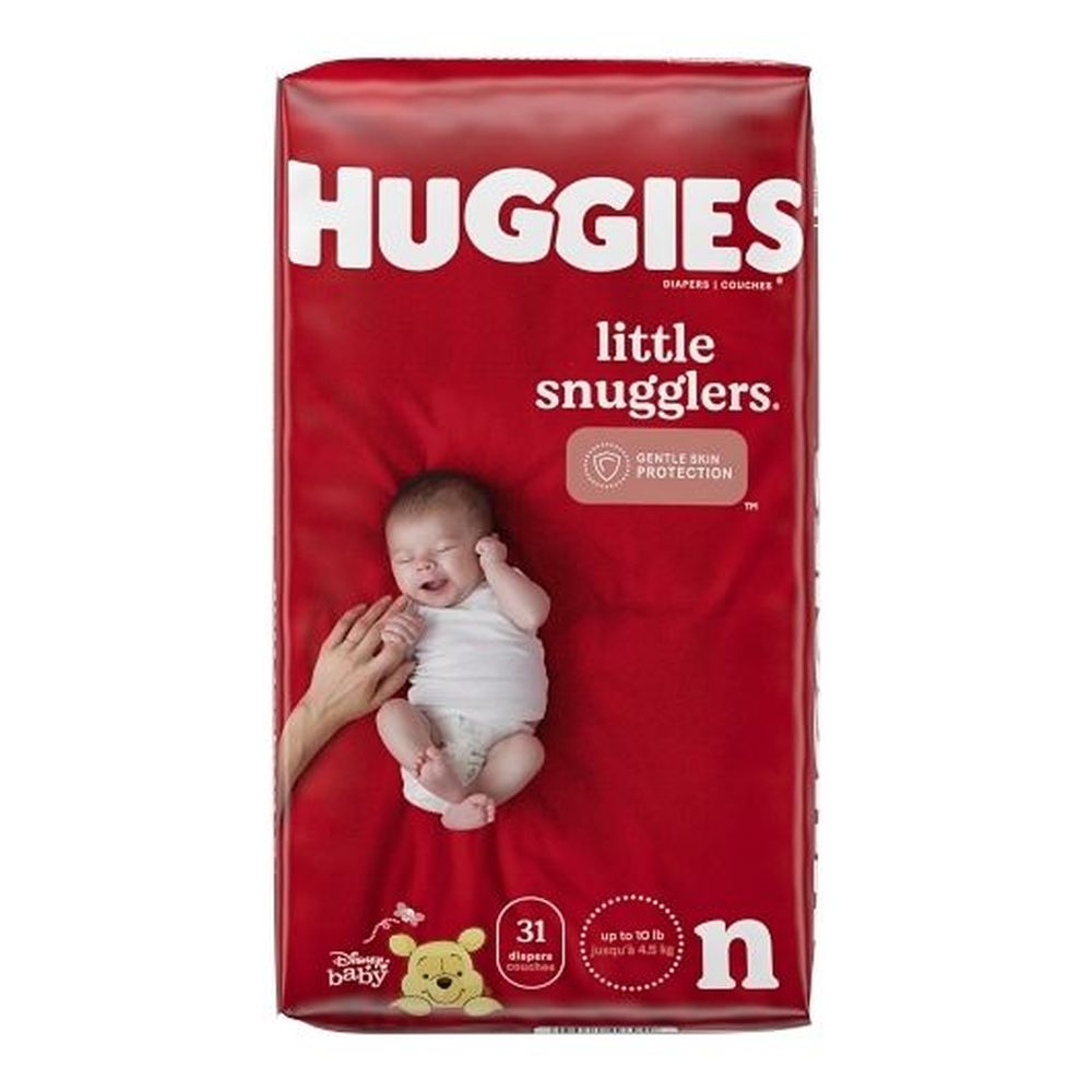 Huggies Size Newborn Little Snuggler Diaper - Jumbo Pack, 31 count -- 4 ...