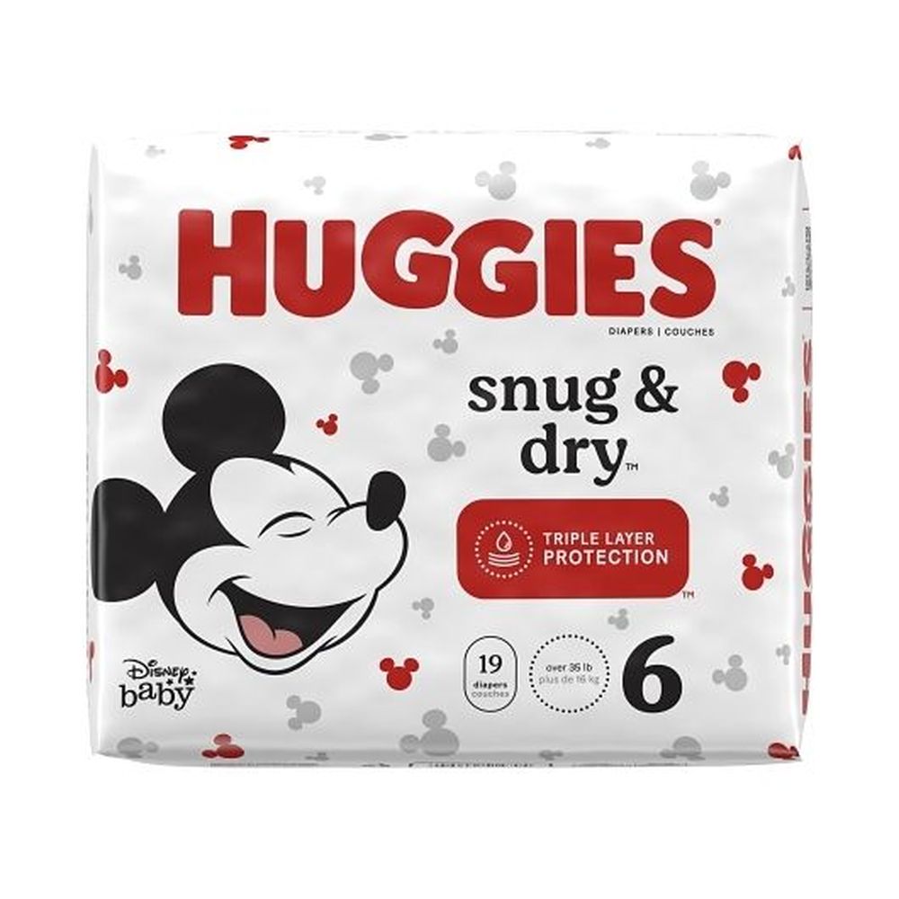 Huggies Size 6 Snug and Dry Diaper - Jumbo Pack, 19 count -- 4 per case