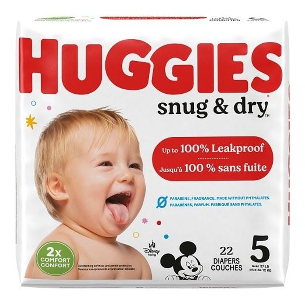 Huggies Size 5 Snug and Dry Diaper - Jumbo Pack, 22 count -- 4 per case