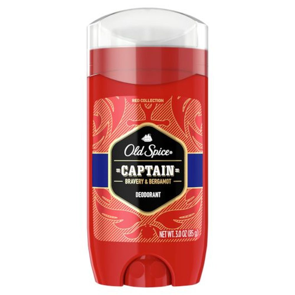 Old Spice Mens Red Collection Captain Bravery and Bergamot Deodorant, 3 ...