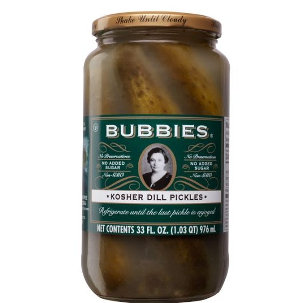 Bubbies Kosher Whole Dill Pickles, 33 Fluid Ounce - 6 per case