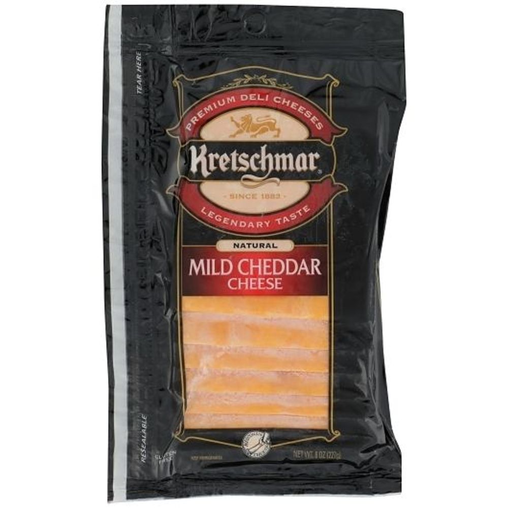 Kretschmar Sliced Mild Cheddar Cheese, 8 Ounce -- 12 per case