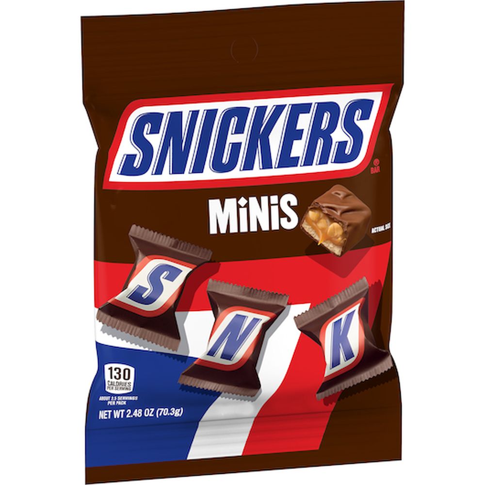 Snickers Miniatures Chocolate Bar - Peg Pack, 2.48 Ounce -- 12 per case