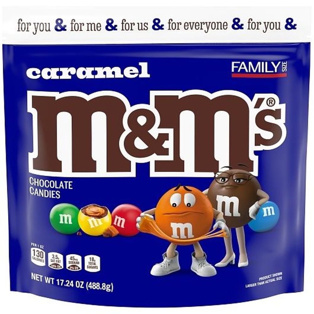 M and Ms Caramel Chocolate Candy, 17.24 Ounce Stand Up Pouch -- 8 per case