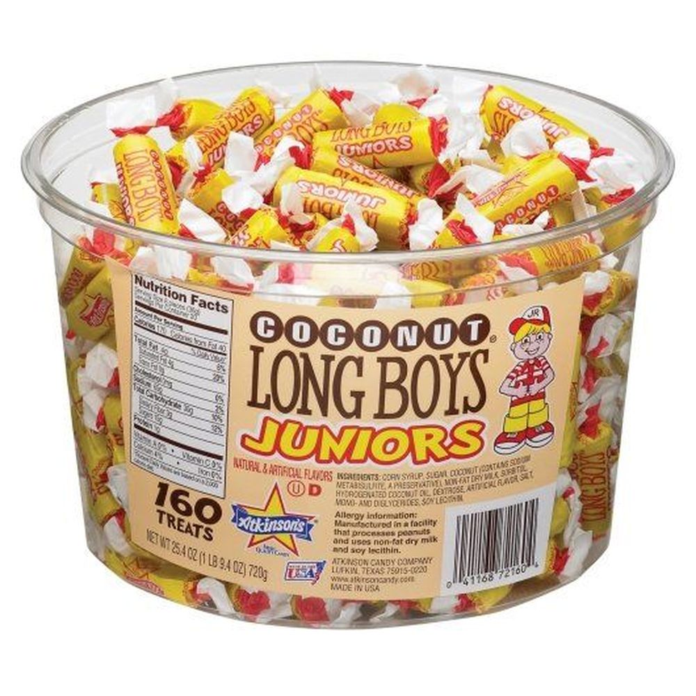Long Boys Junior Coconut Candy, 160 count -- 12 per case