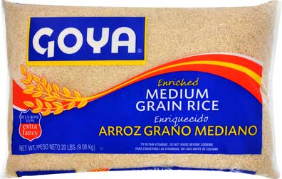 Goya Medium Grain Rice, 20 Pound -- 3 per case.
