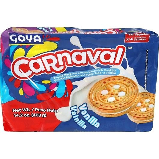 Goya Carnaval Vanilla Flavored Cream Sandwich Cookies, 14.2 Ounce -- 12 ...