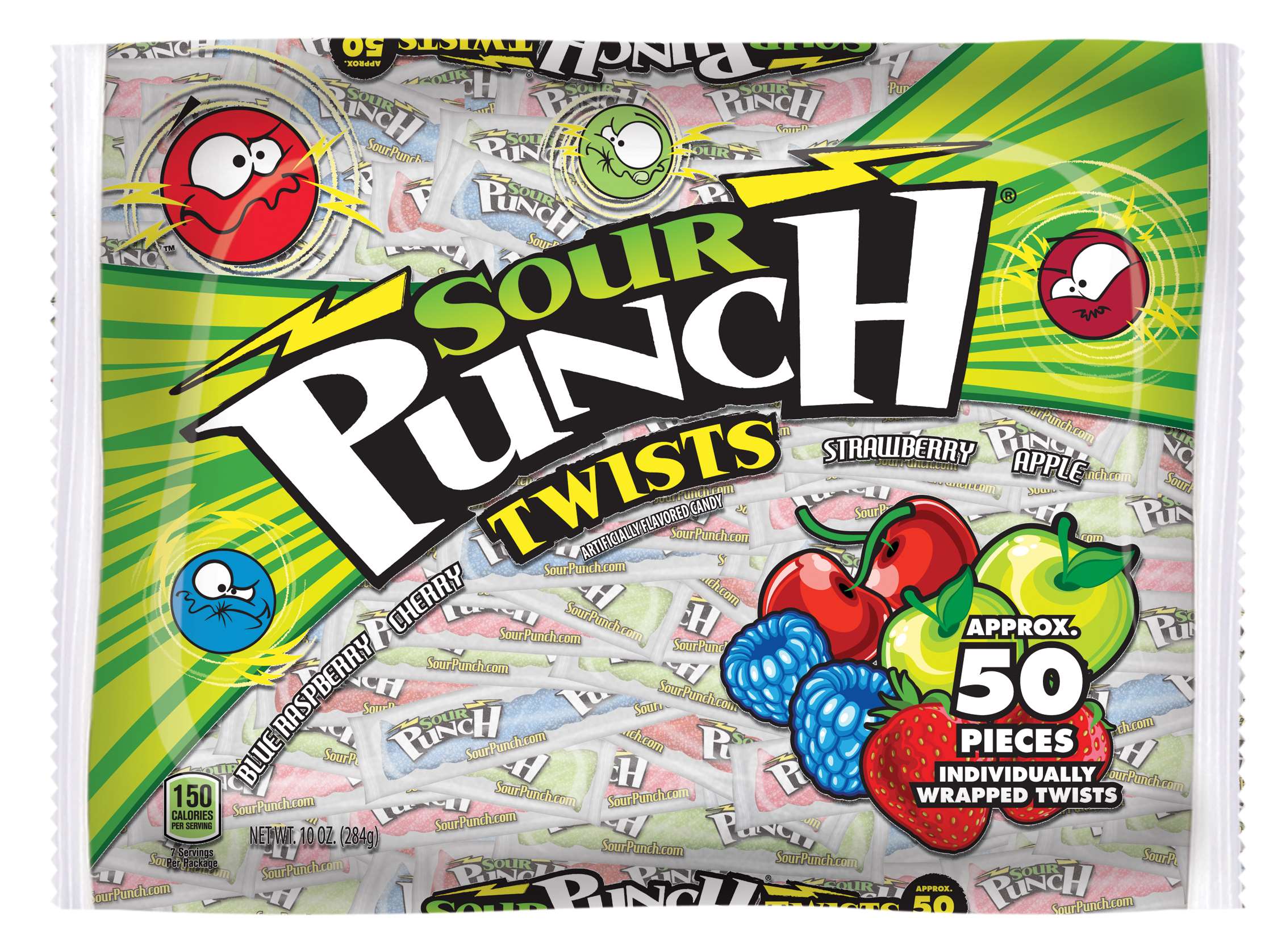 Sour Punch 4 Flavor Twists Candy, 9 Ounce -- 12 per case