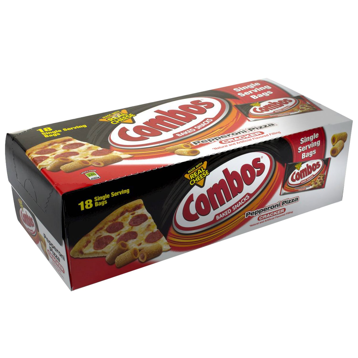 Combos Pepperoni Pizza Baked Snacks Cracker -- 216 per case.
