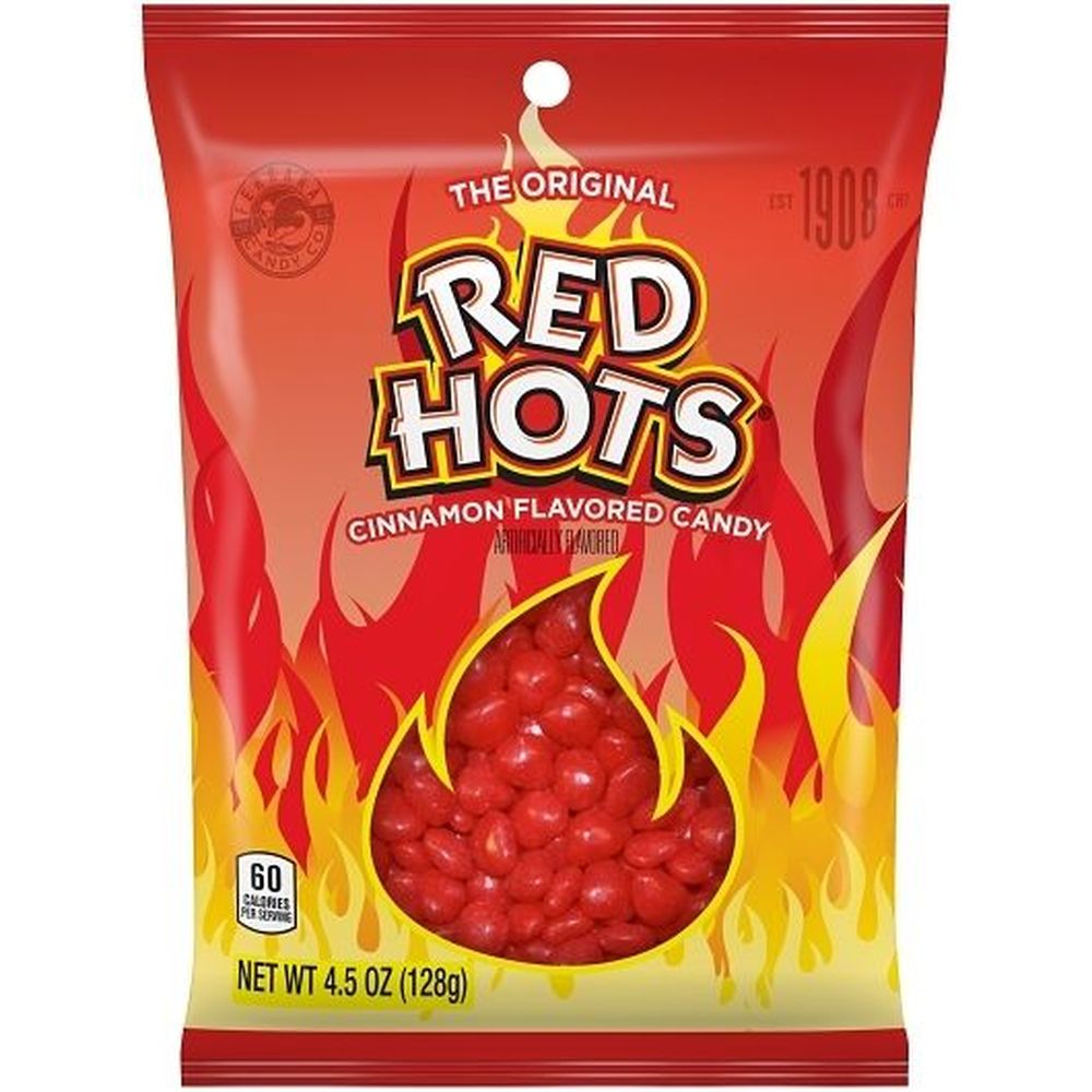 Red Hots Cinnamon Flavored Candy - Peg Bag, 4.5 Ounce -- 8 per case