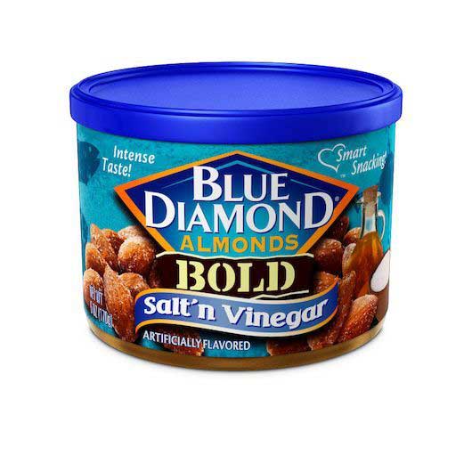 Blue Diamond Bold Salt and Vinegar Whole Almonds, 6 Ounce -- 12 per case