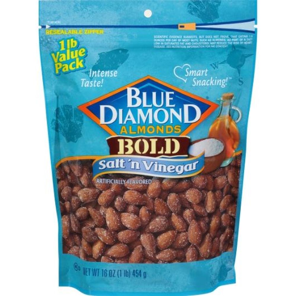 Blue Diamond Bold Salt and Vinegar Almonds, 16 Ounce -- 6 per case