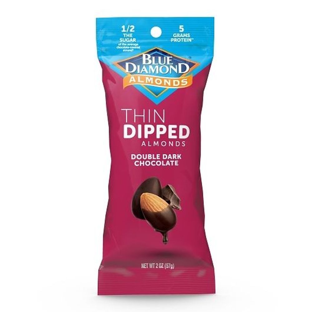 Blue Diamond Thin Dipped Double Dark Chocolate Almonds, 2 Ounce - 100 ...
