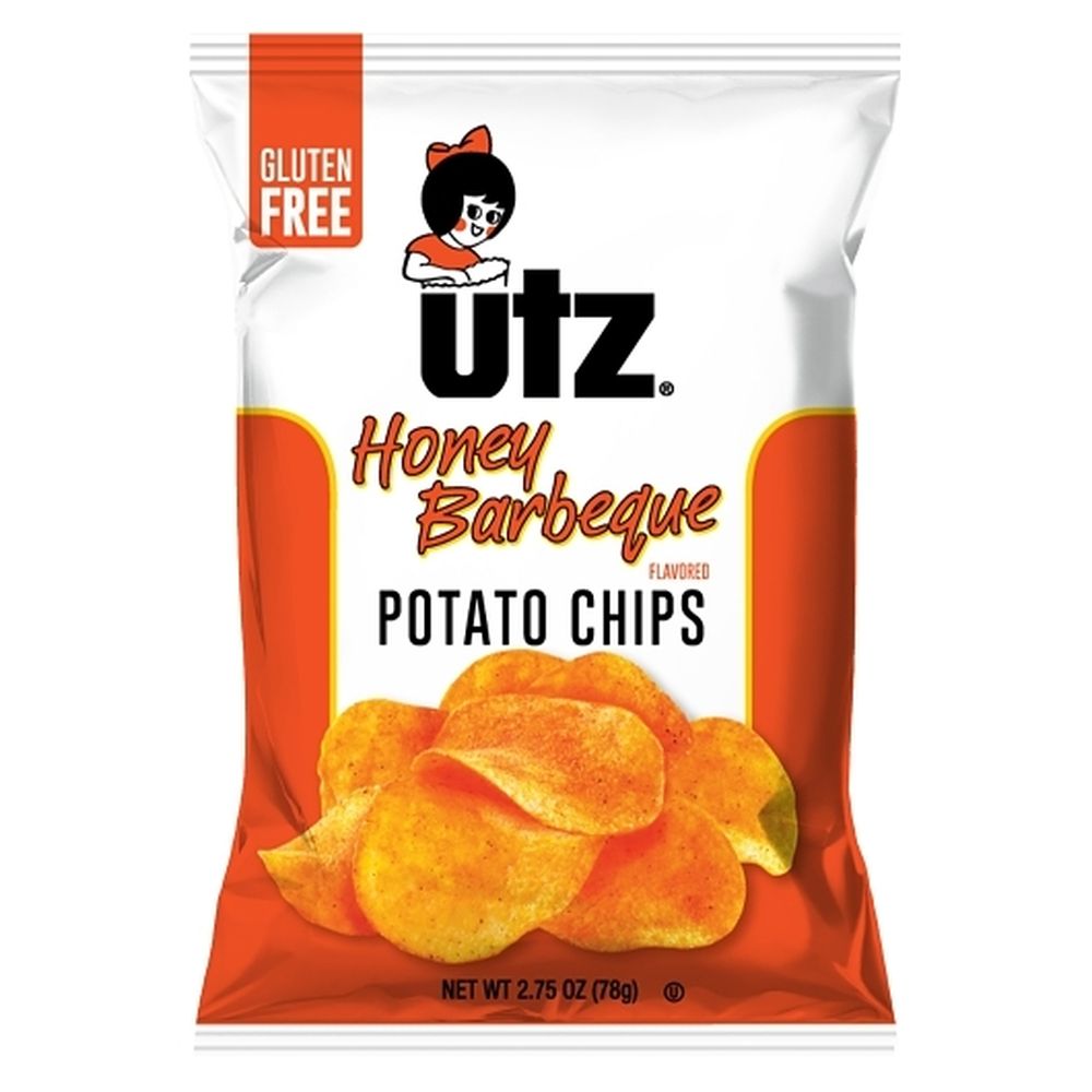 Utz Honey Bbq Ripple Potato Chips, 14 count