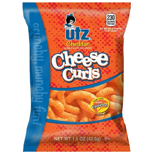 Utz Cheddar Cheese Curls, 1.5 Ounce -- 60 per case