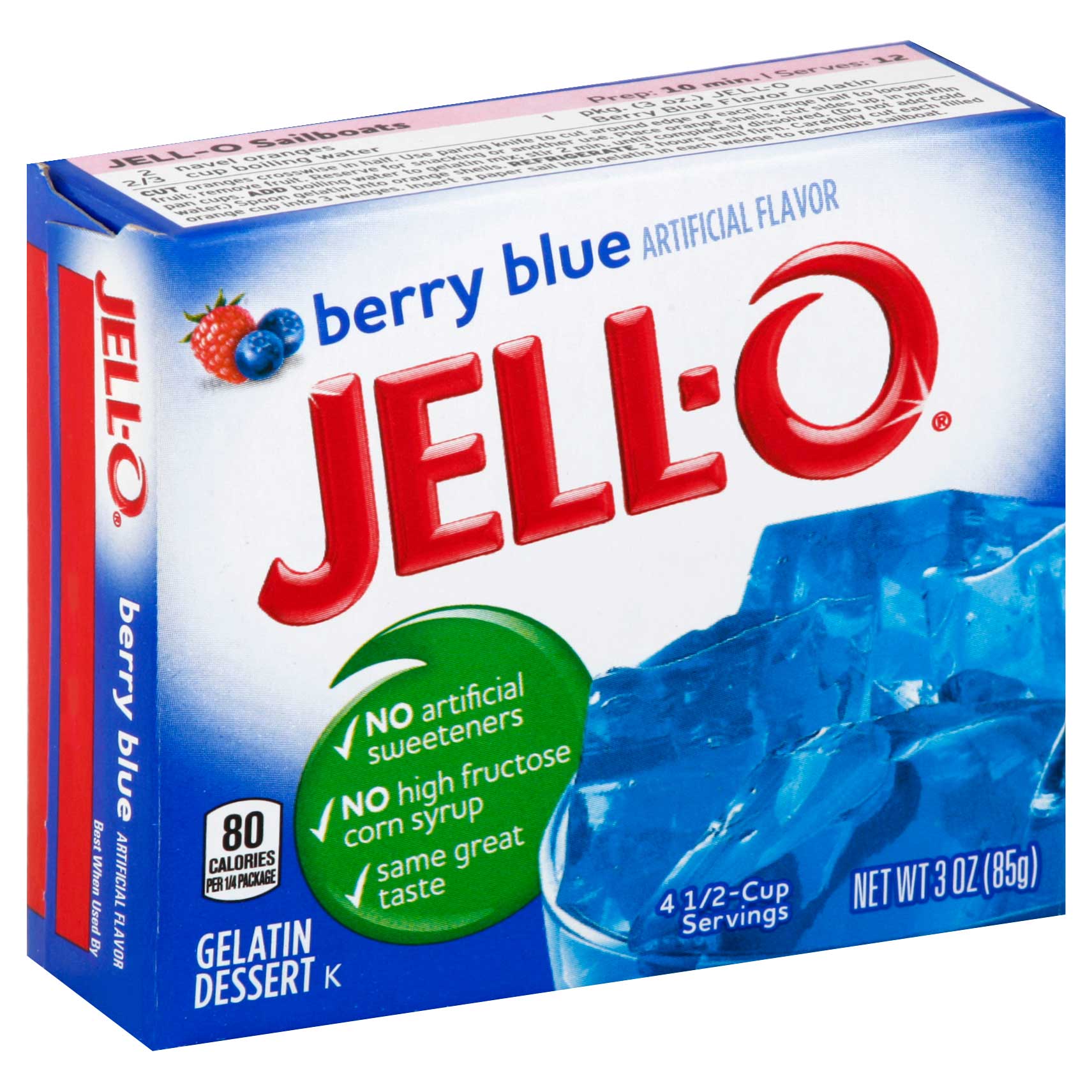 Jell-O Berry Blue Gelatin, 3 Ounce -- 24 per case