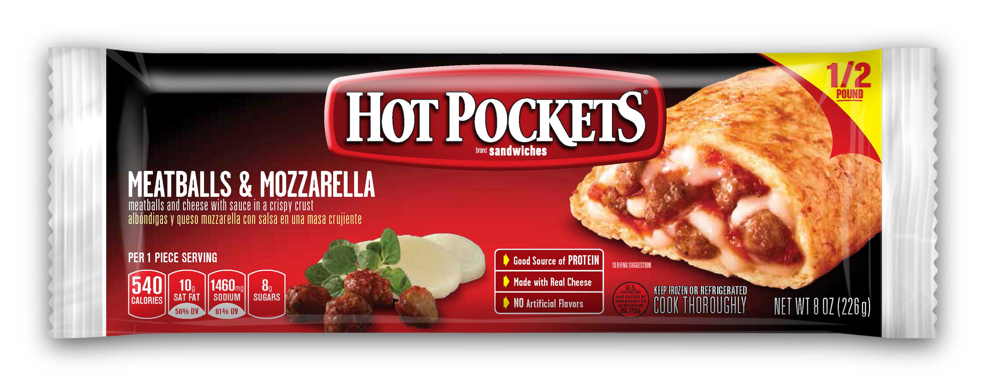 Nestle Hot Pockets Meatballs and Cheese Sandwich Case | FoodServiceDirect