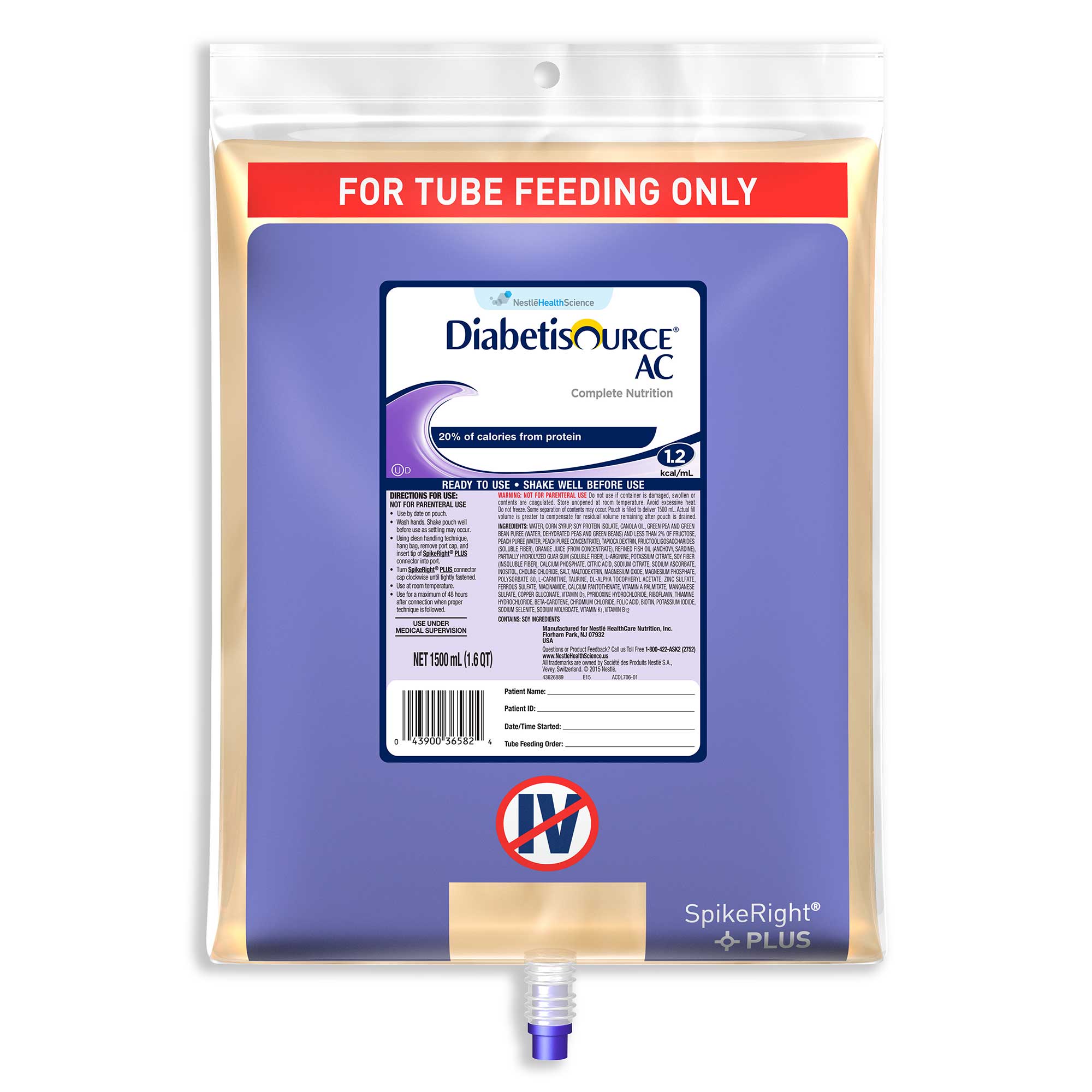 Nestle Diabetisource AC Dietary Aids Tube Feeding, 50.7 Fluid Ounce ...