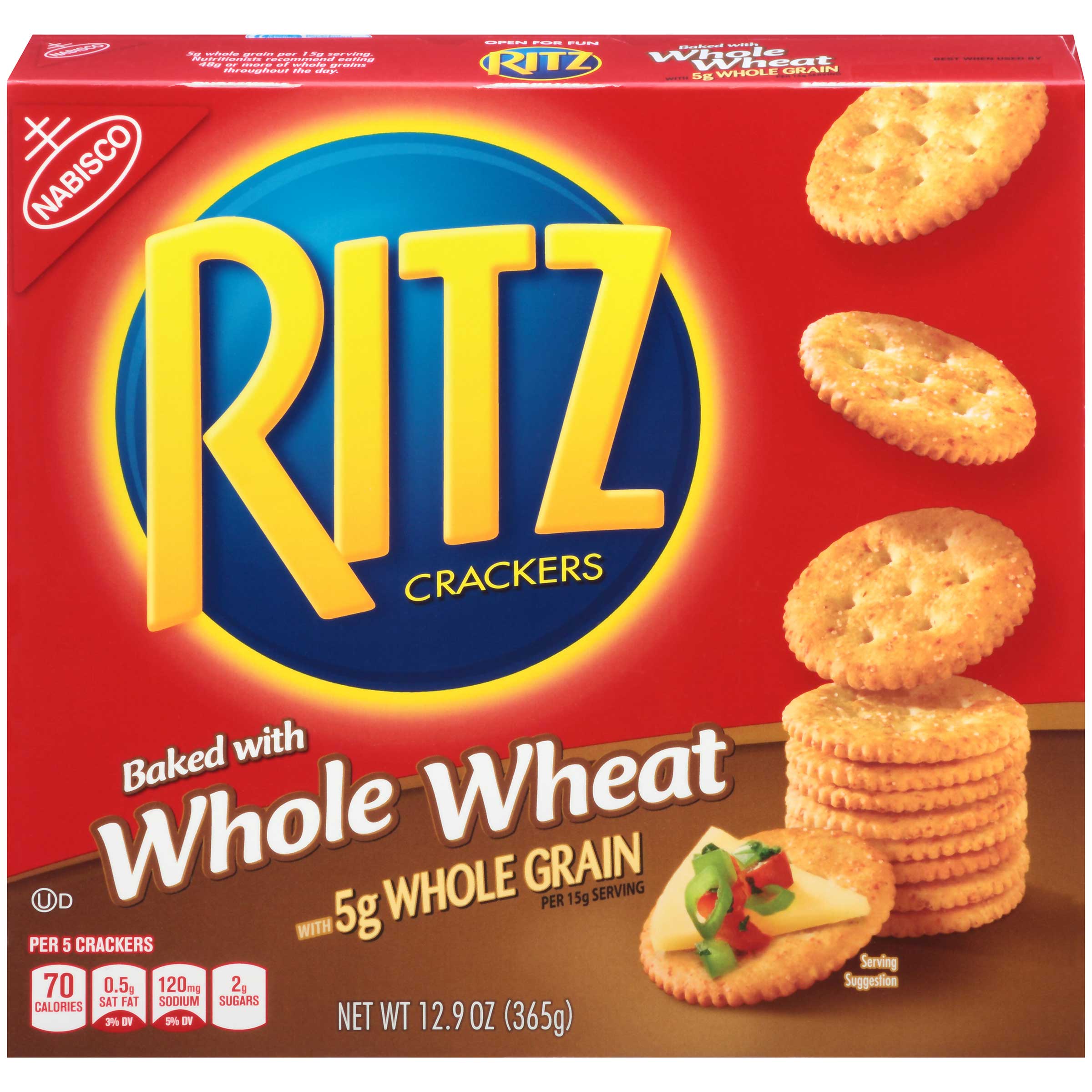 Nabisco Ritz Whole Wheat Cracker, 12.9 Ounce -- 12 per case.