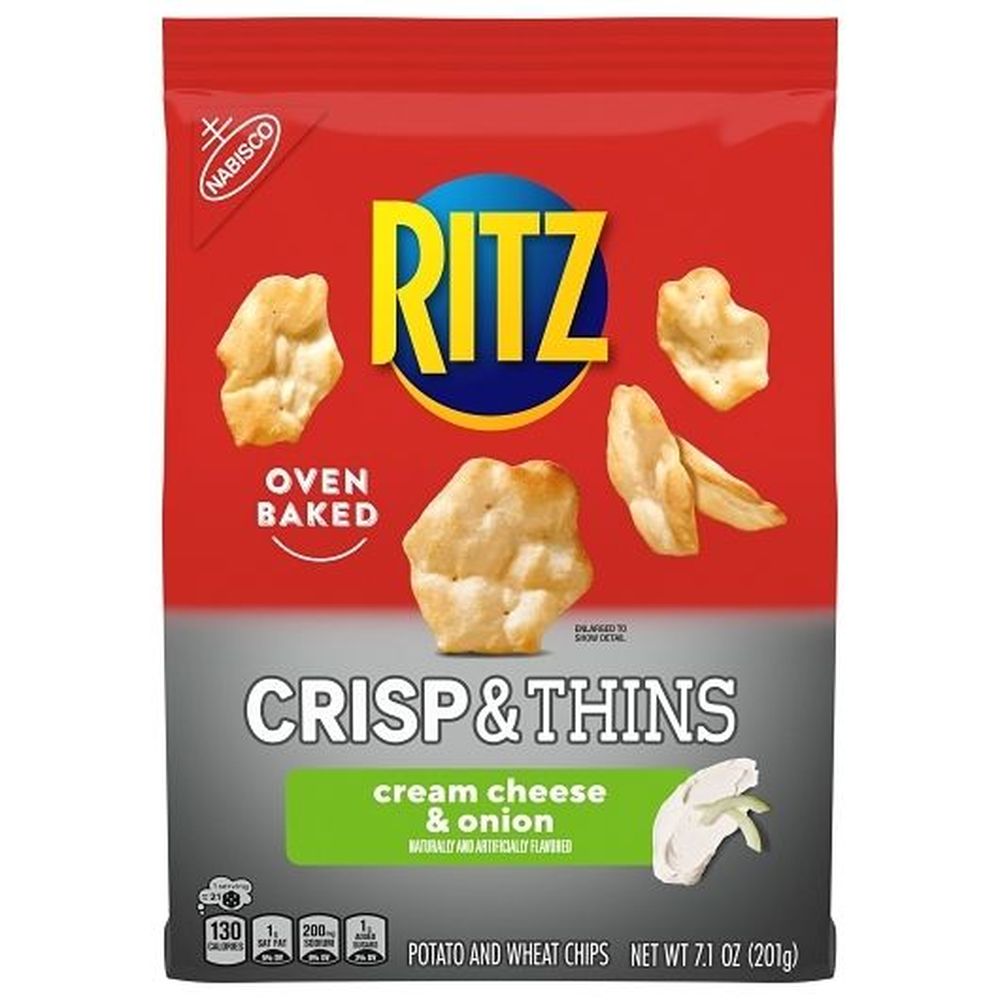 Ritz Crisp and Thin Cream Cheese Onion Potato Wheat Chips, 7.1 Ounce ...