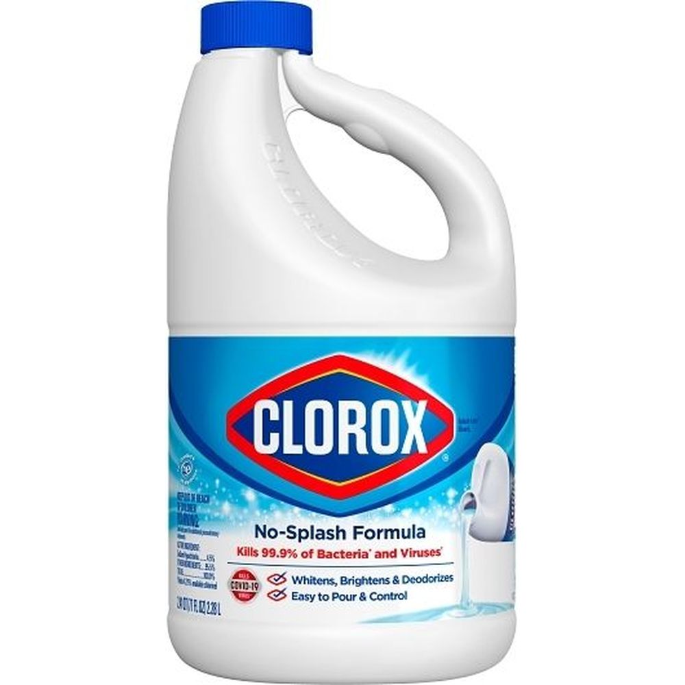 Clorox Regular Splashless Liquid Bleach, 77 Fluid Ounce - 6 per case