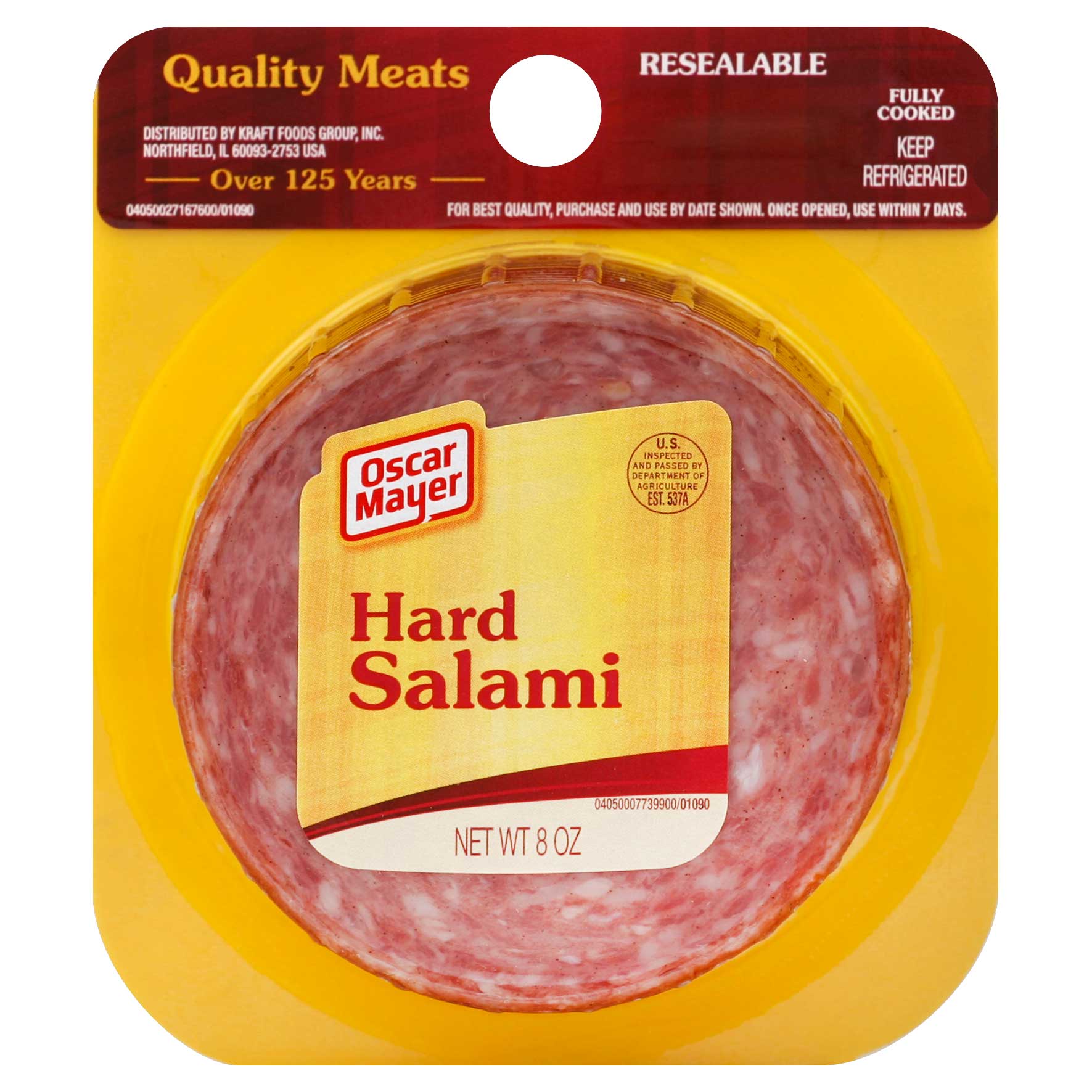 Kraft Oscar Mayer Hard Salami - Sausage, 8 Ounce -- 12 per case.
