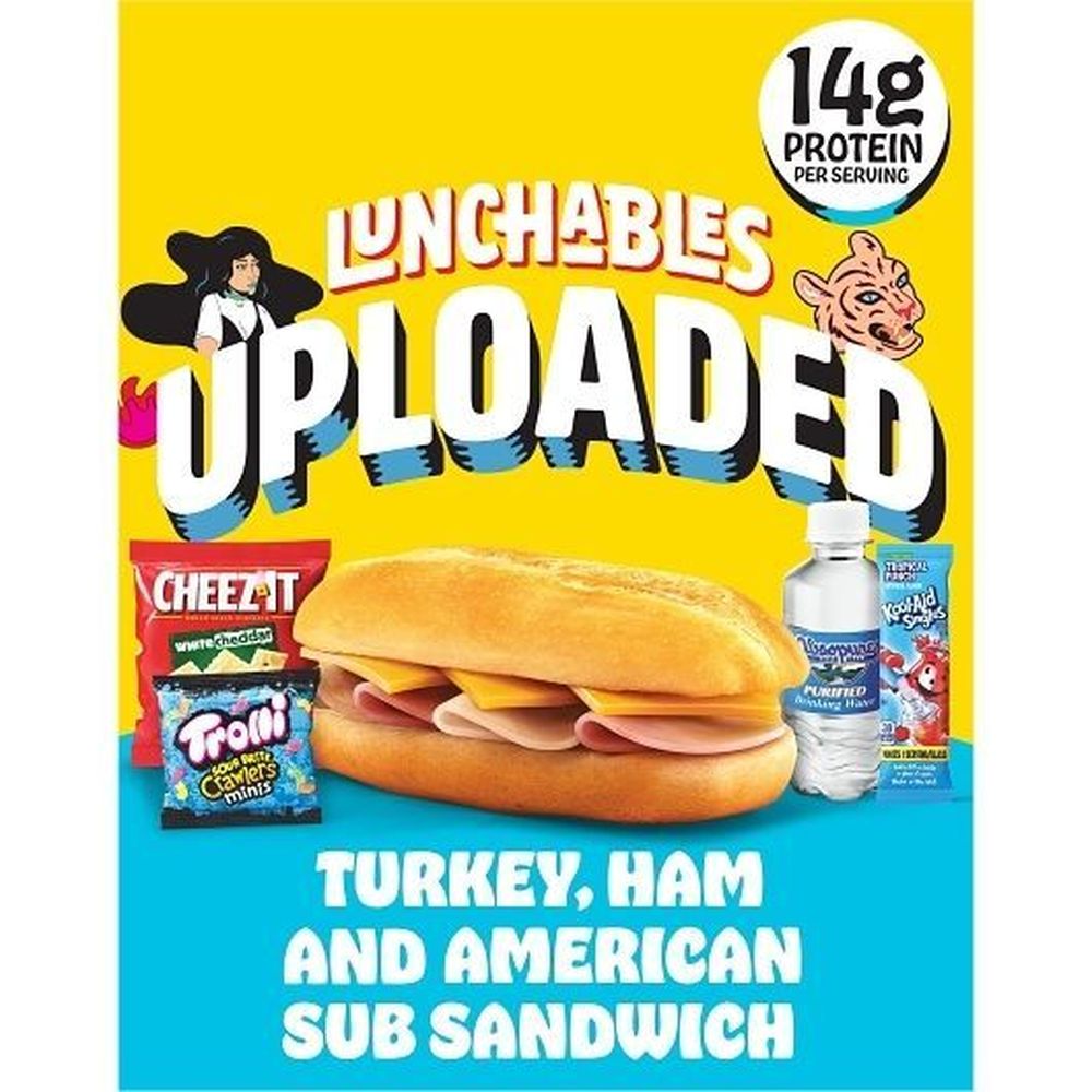 Lunchables Uploaded Turkey Ham and American Sub Sandwich Meal Kit, 15. ...