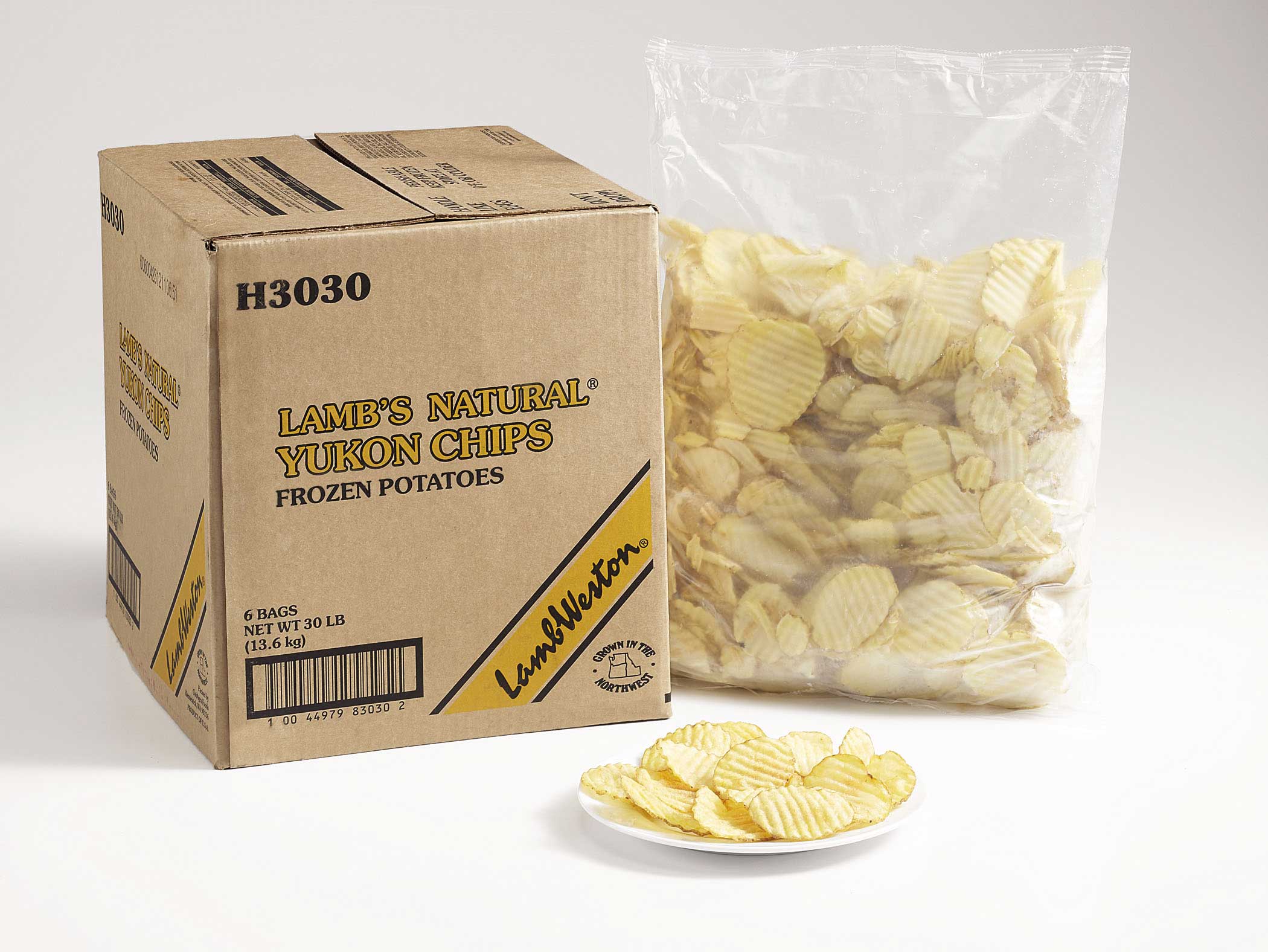 Lamb Weston Natural Yukon Chips, 5 Pound -- 6 per case