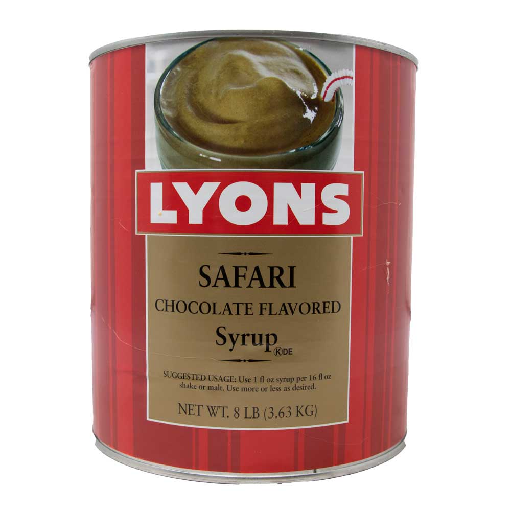 Lyons Safari Chocolate Flavored Syrup, Number 10 Can -- 6 per case